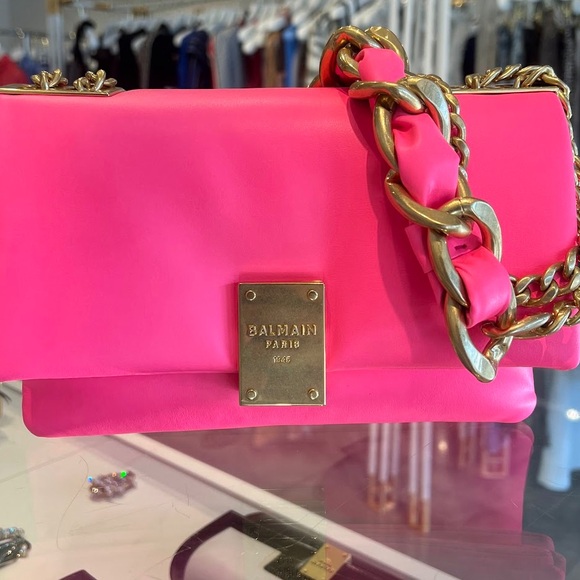 Balmain | Bags | Nwt 945 Balmain Pink Soft Bag With Chain Insane Price ...